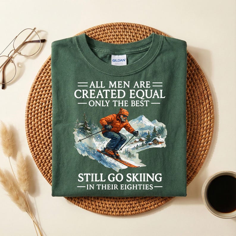 The Best Still Go Skiing in Their Eighties Shirt, Gifts Man Old Skiing ...
