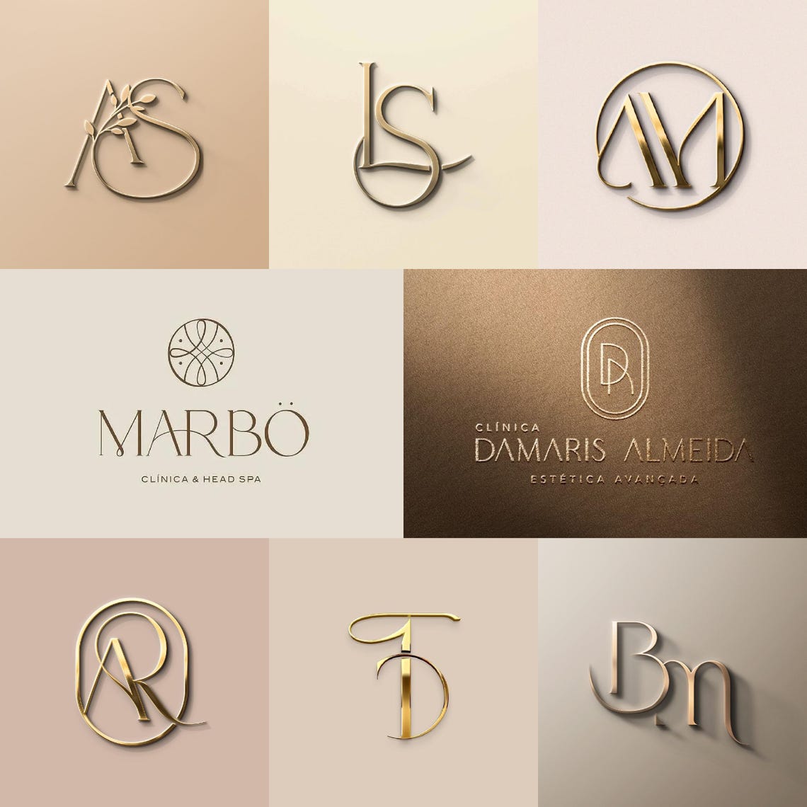 Elegant Initial Logo Design | Gold Lettermark | Business Branding Kit ...