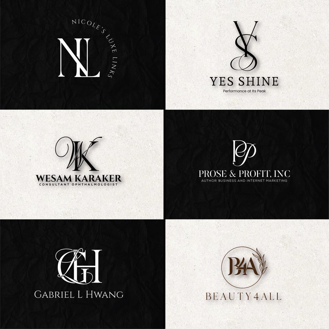 Elegant Initial Logo Design | Gold Lettermark | Business Branding Kit ...