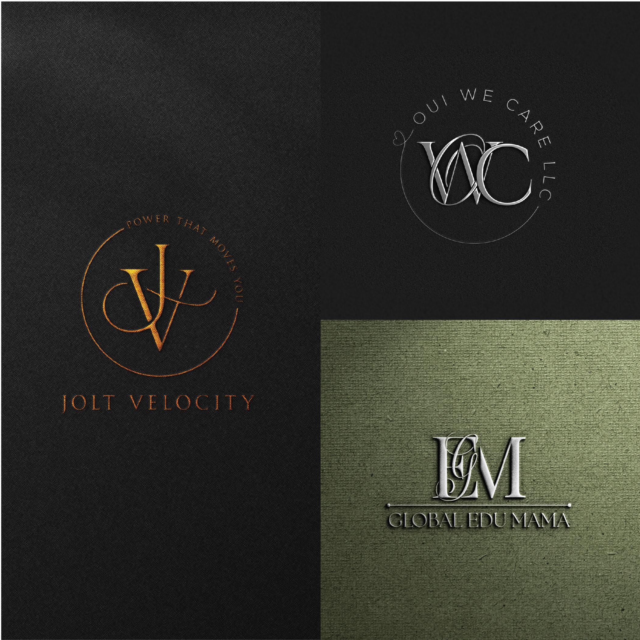 Elegant Initial Logo Design | Gold Lettermark | Business Branding Kit ...