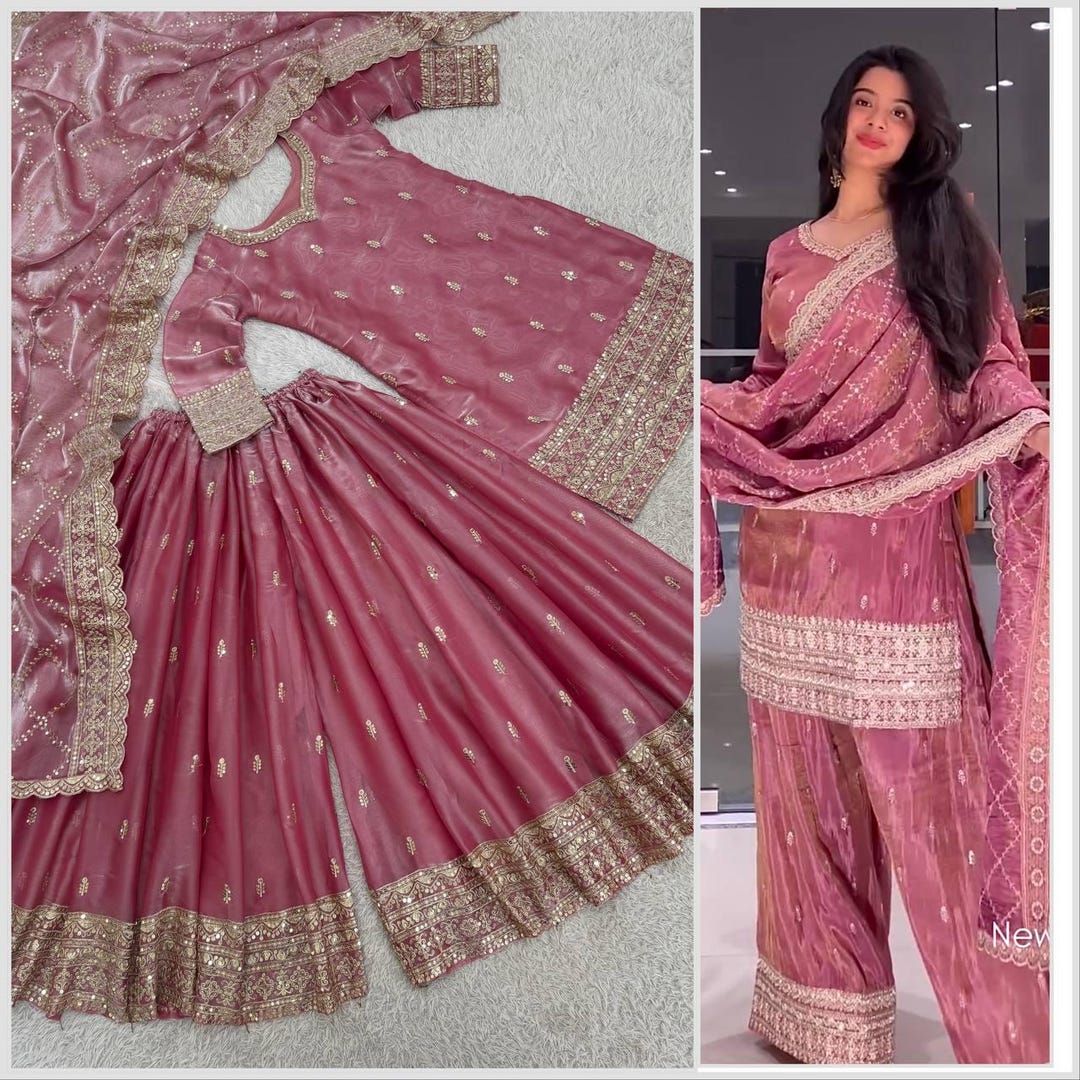 Pakistani Designer Jimmy Chu Silk Fully Embroidered Sequence Work ...