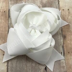 Large White Triple Stack Hairbow Big White Hair Bow - Etsy