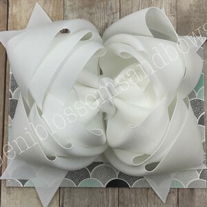 Large White Triple Stack Hairbow Big White Hair Bow - Etsy