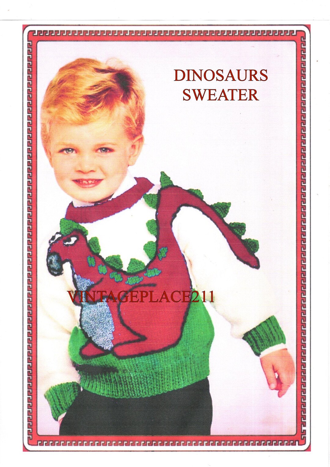 Dinosaurs Sweater Knitting Pattern {WATERMARKED} - Etsy