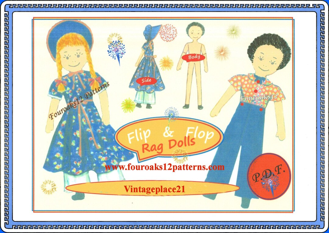 Rag Doll Soft Cuddly Toy Flip and Flop Sewing Pattern - Etsy