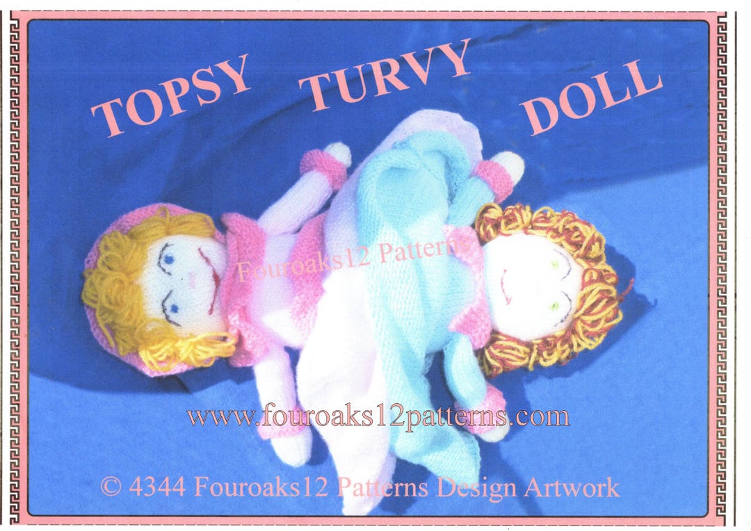 Rag Doll Topsy Turvy Soft Cuddly Toy Knitting Pattern {WATERMARKED} - Etsy