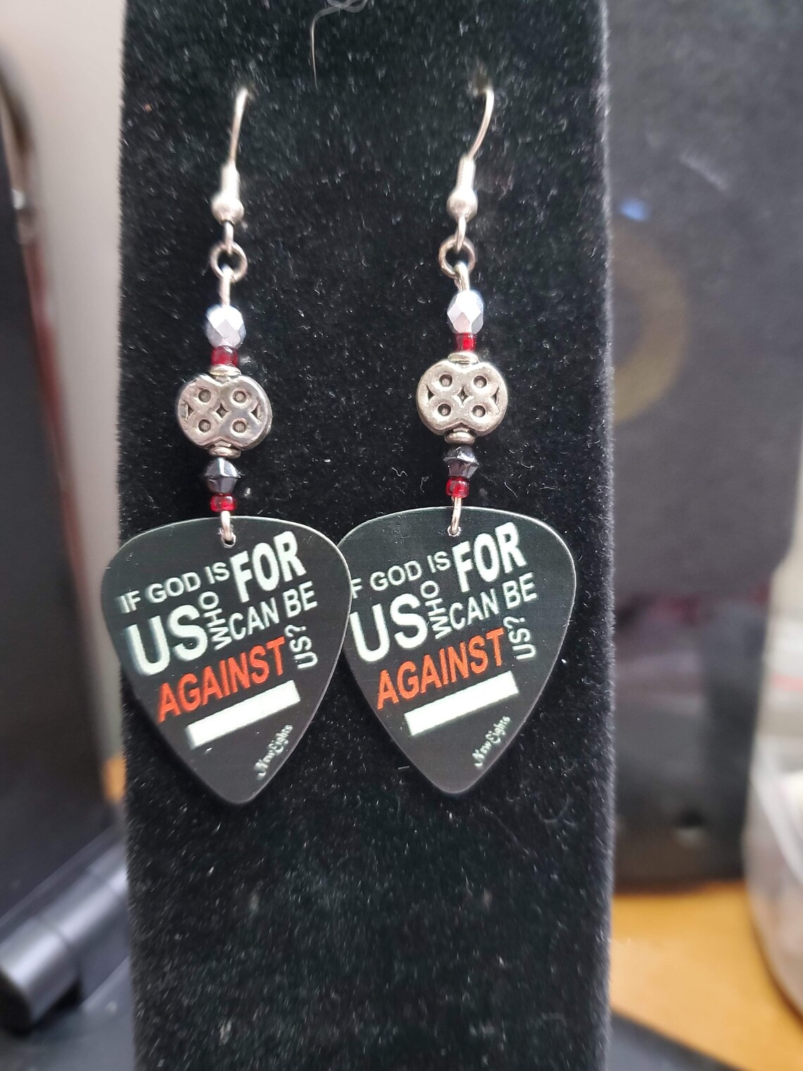 If God is for US Wo Can Be Against Us Guitar Pick Earrings. - Etsy