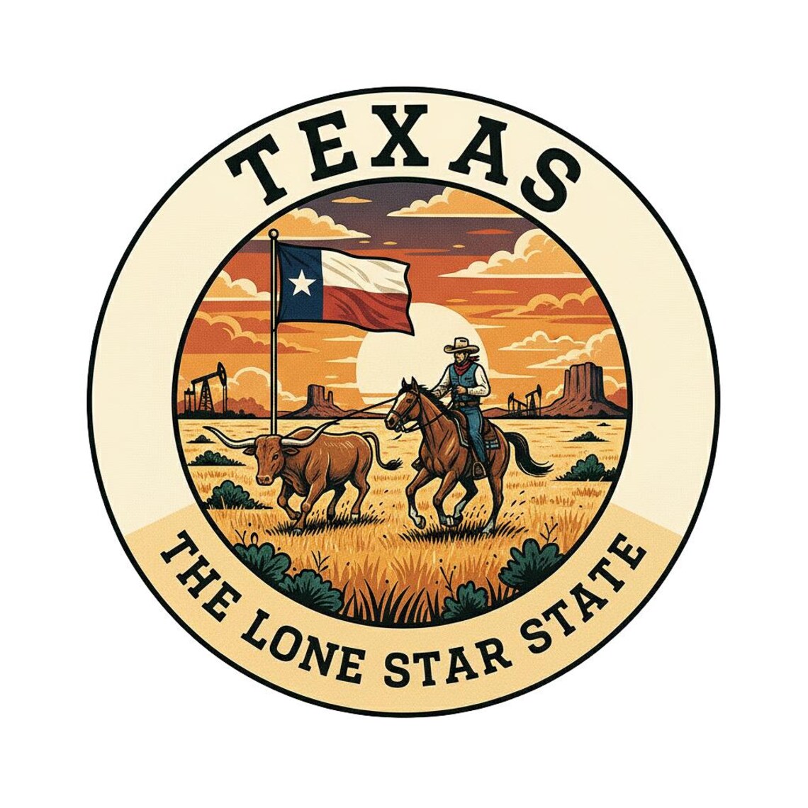 Texas Wall Art Printable Emblem Print Bundle 5 Pack Lone Star State ...