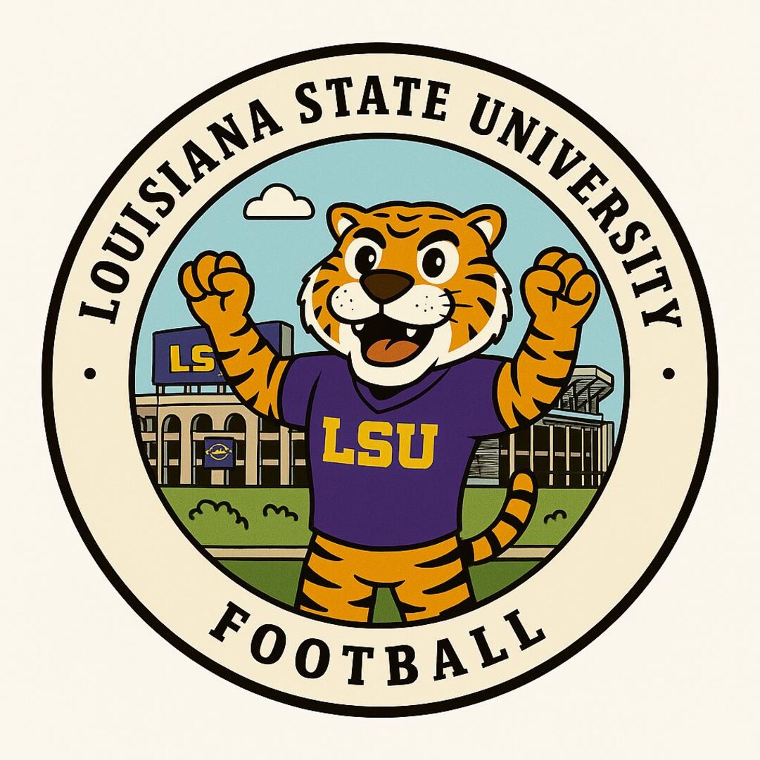 Louisiana State University Digital Download Poster, LSU Tigers Football ...