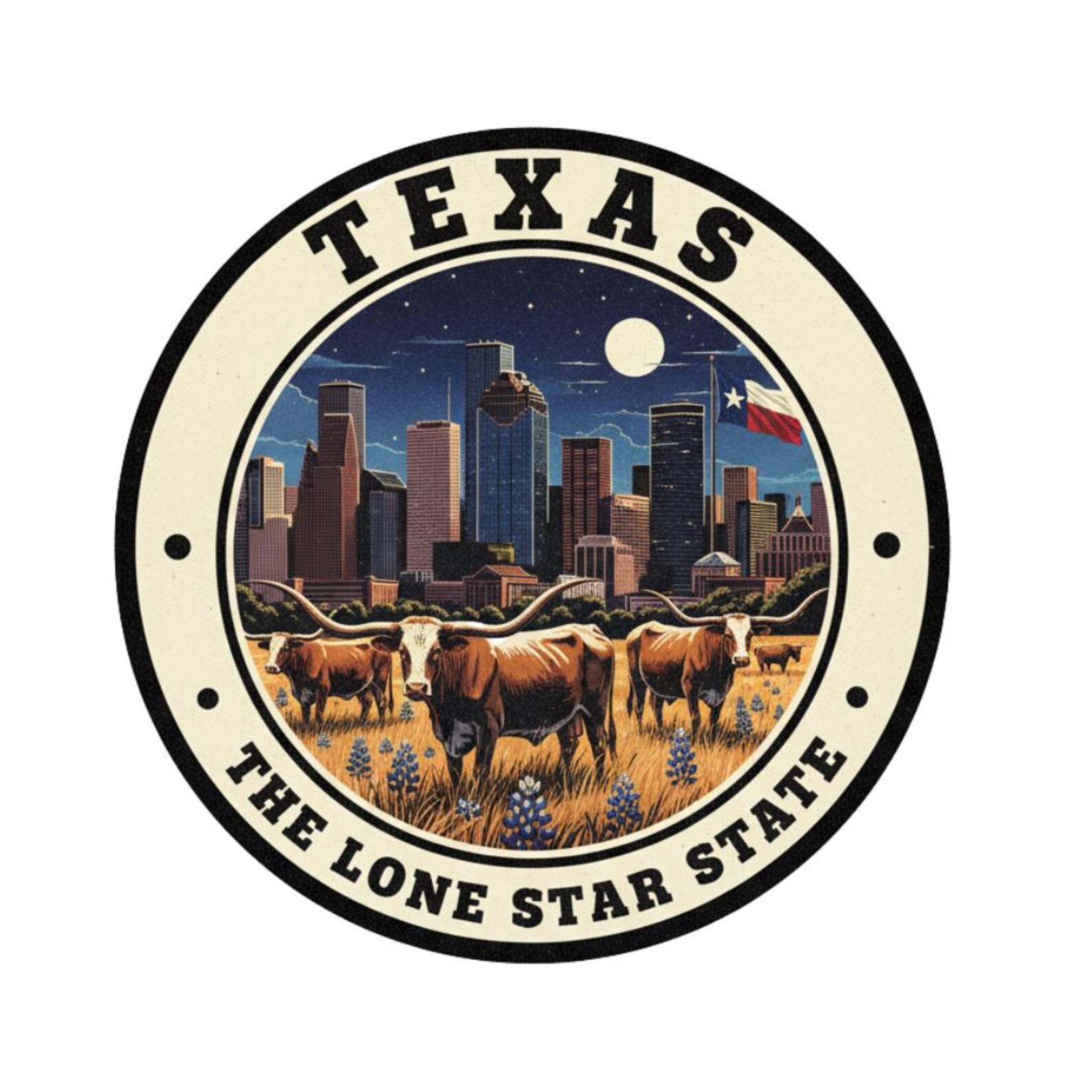 Texas Wall Art Printable Emblem Print Bundle 5 Pack Lone Star State Decor Texas Poster Vintage ...
