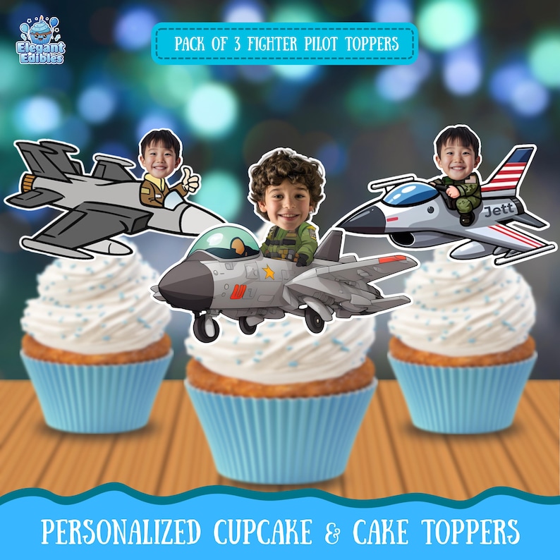 Fighter Pilot Cake Topper: Personalized Birthday Party Decoration ...