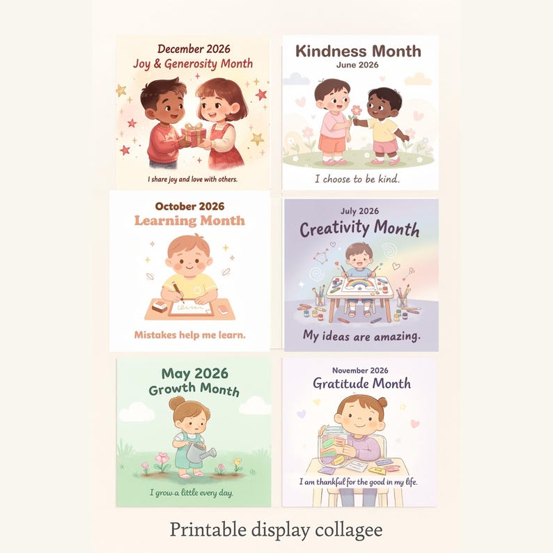 2026 Kids Calendar, Growth Mindset & Positive Affirmation Calendar ...