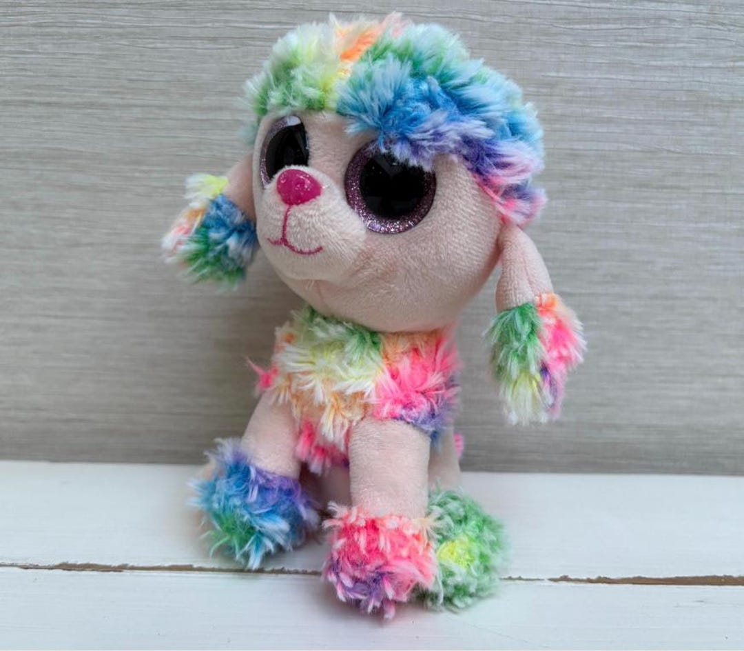 TY Beanie Boos Rainbow the Poodle Soft Toy Plush Beanie 6" - Etsy