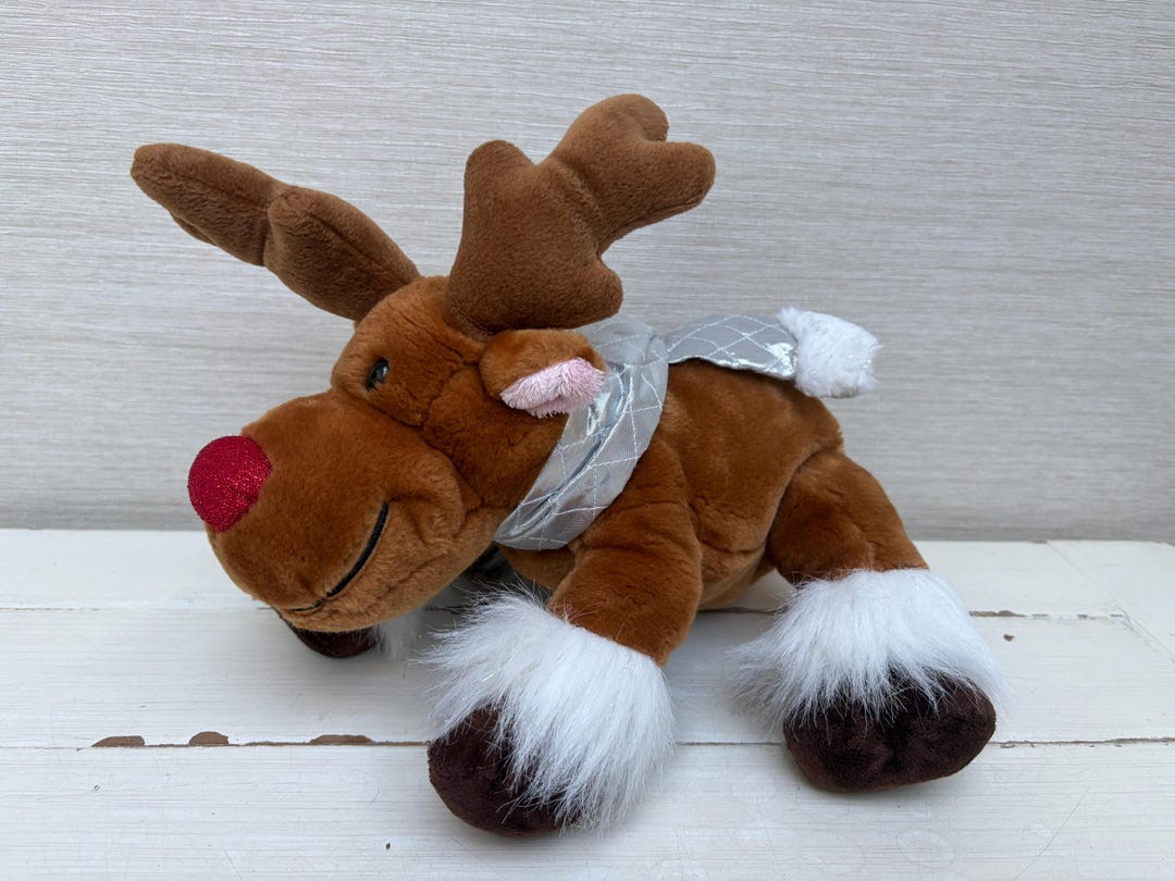 Tesco Chilly & Friends Reindeer Soft Plush Toy Rudolph Red Nose 13 ...