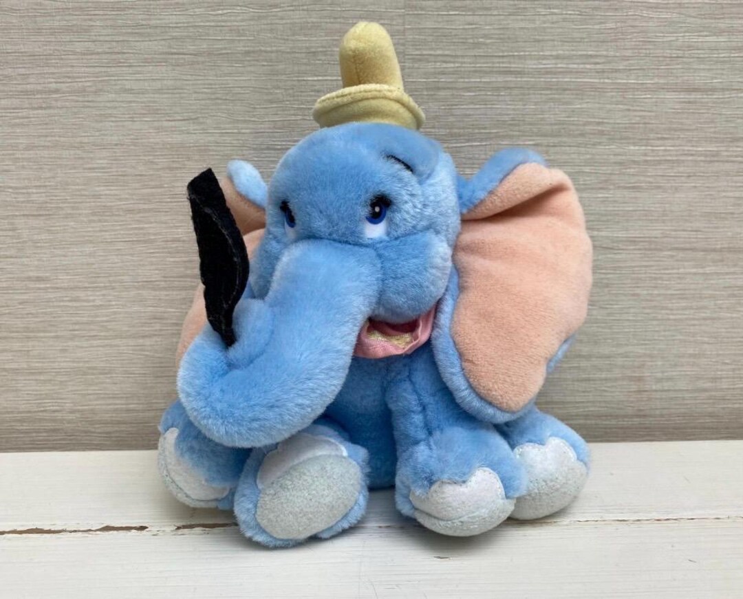 Vintage Disney Dumbo Soft Toy / Plush Elephant 8" - Tinkle Bell Inside ...