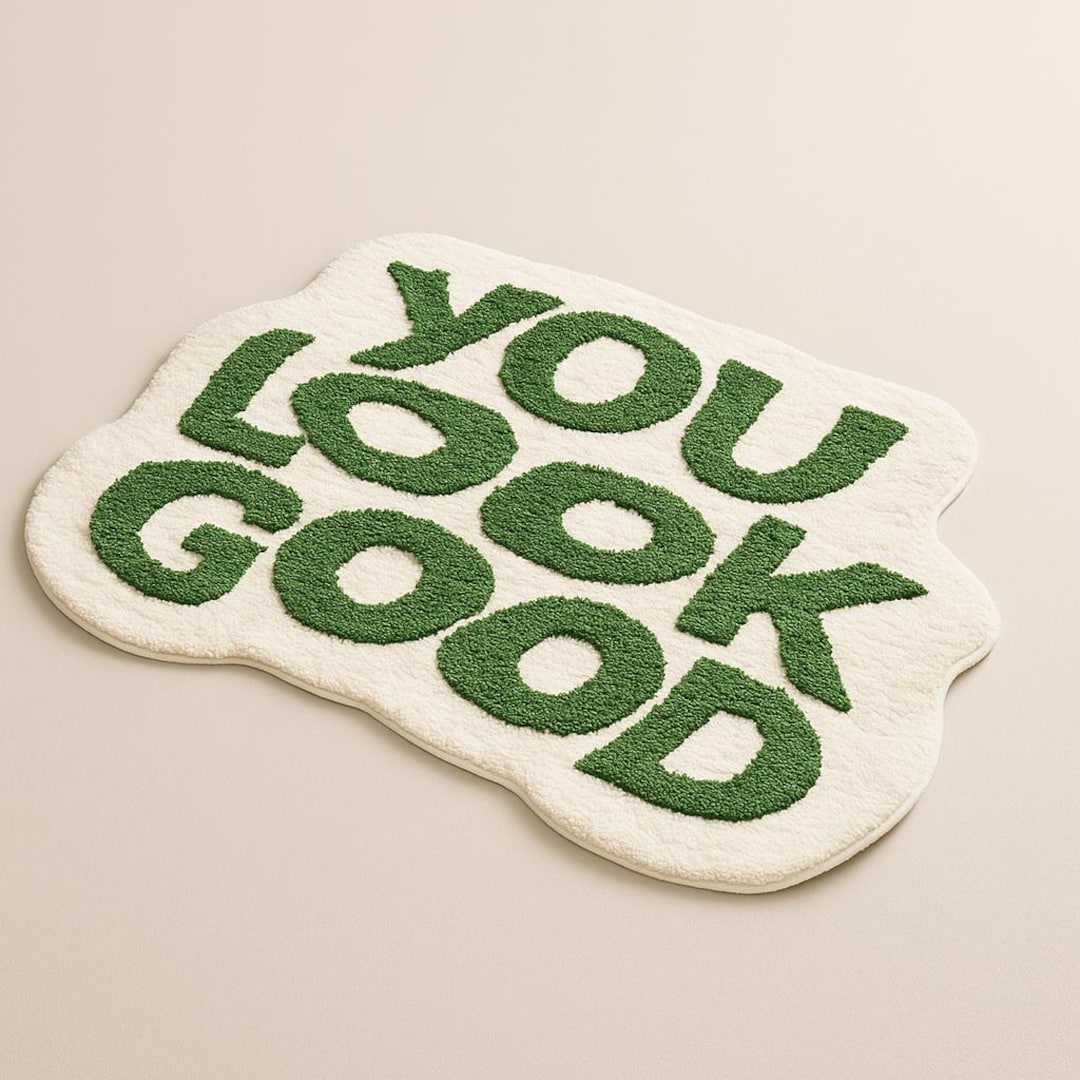 Tufted Accent Rug | 'you Look Good' Positive Quote, Non-slip Decor - Etsy