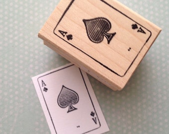 Playing card stamp | Etsy