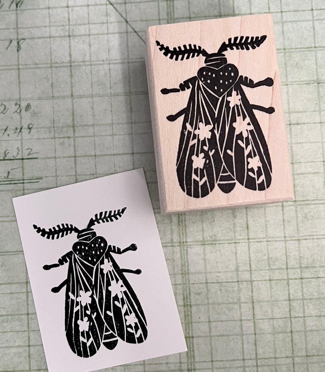 Magical Heart Moth Rubber Stamp - Etsy