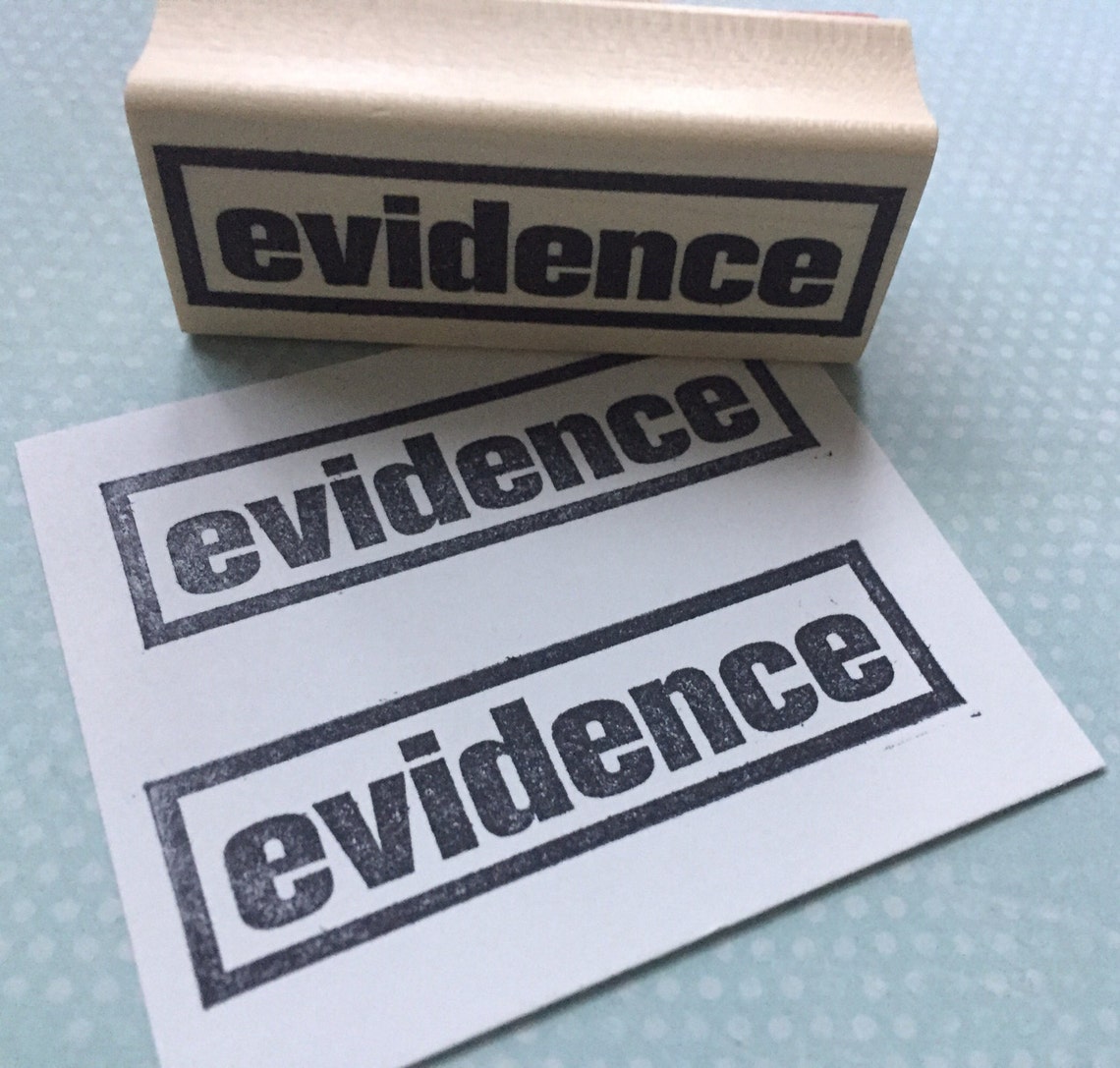 Evidence Rubber Stamp - Etsy UK