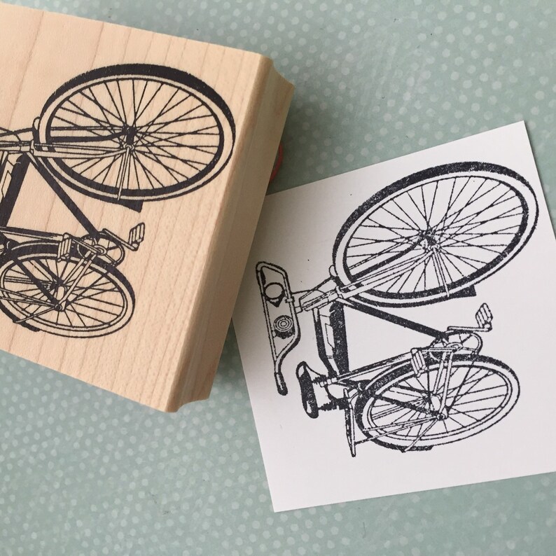 Vintage Bike Rubber Stamp 6482 | Etsy