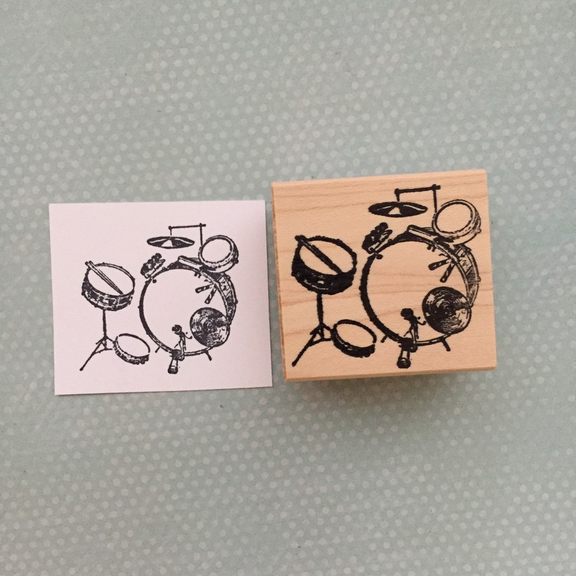 Drum Set Rubber Stamp 4269 - Etsy