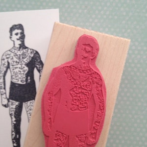 Dude With Tattoos Wood Mounted Rubber Stamp 5543 - Etsy