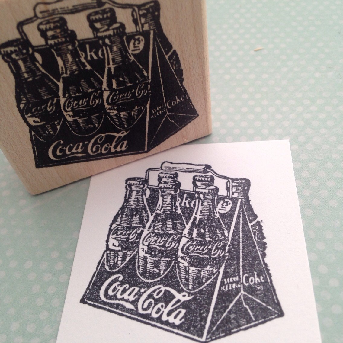 Vintage 6 Pack of Coke Rubber Stamp 621 | Etsy