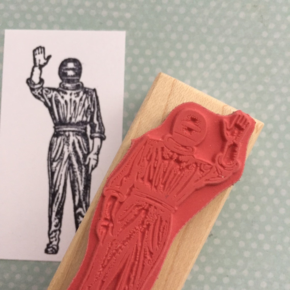 Spaceman Astronaut Rubber Stamp 4479 - Etsy