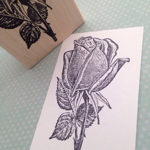 Closed Rose Bloom Rubber Stamp 2279 - Etsy