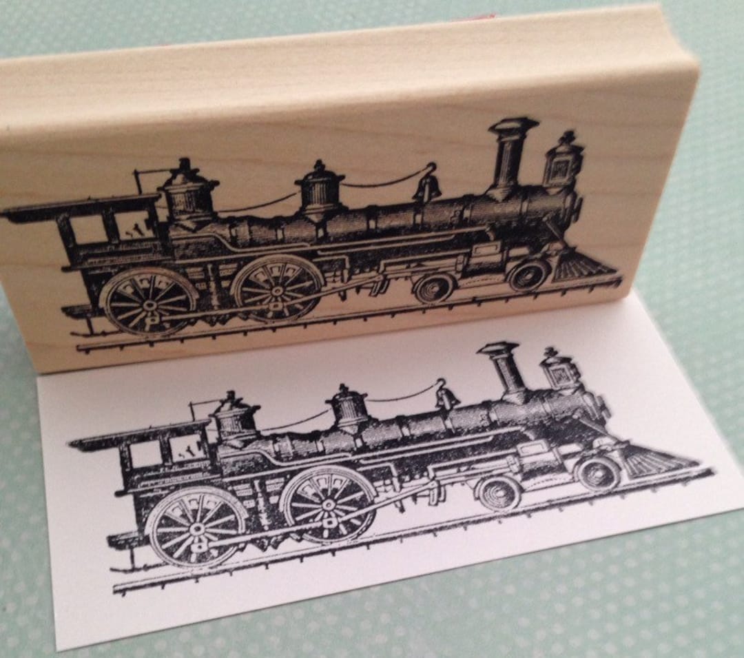 Train Engine Rubber Stamp 638 - Etsy