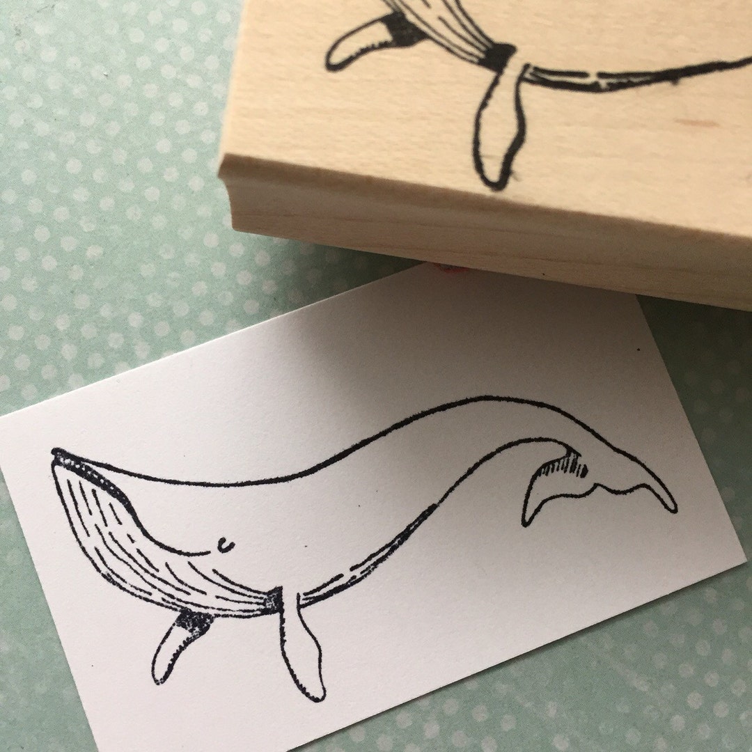 Happy Whale Rubber Stamp 6523 - Etsy