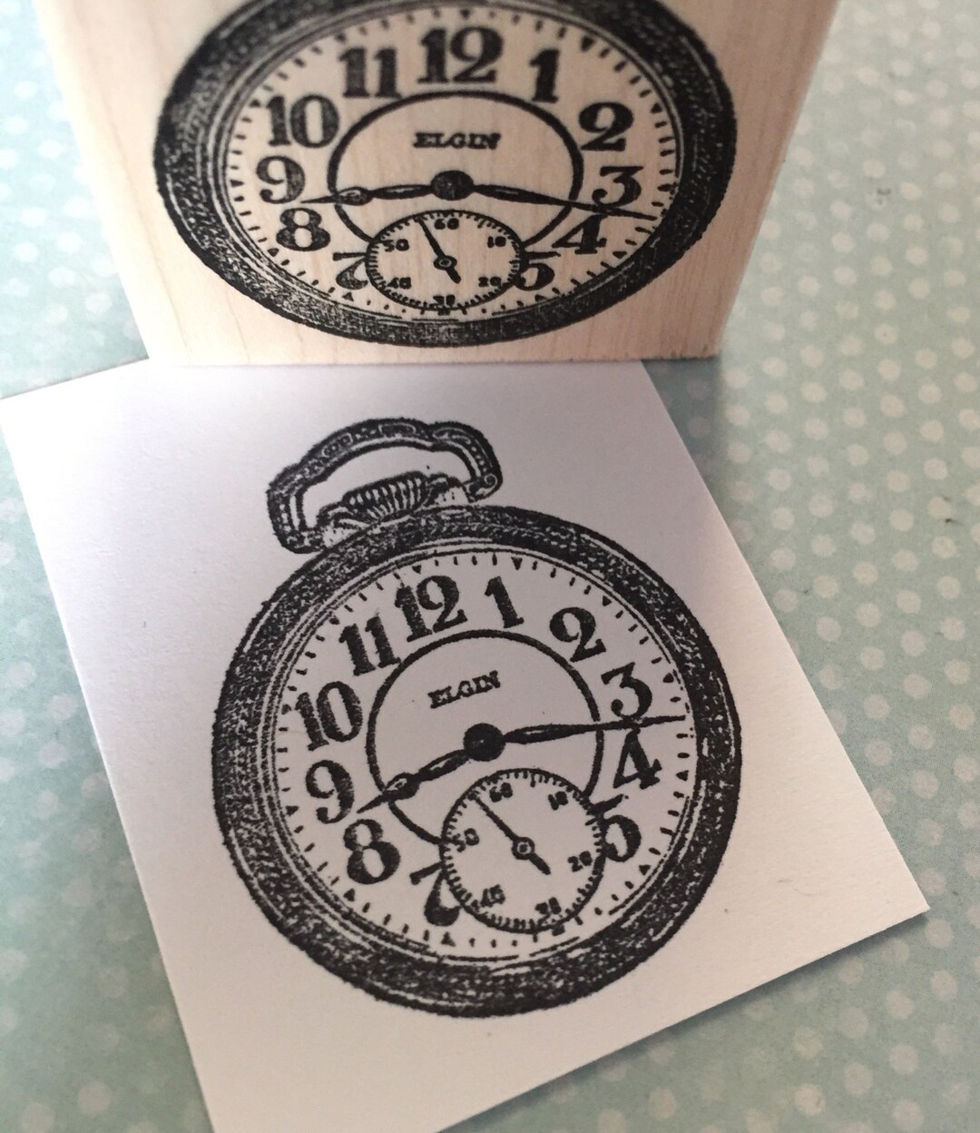 Pocket Watch Rubber Stamp 4631 - Etsy