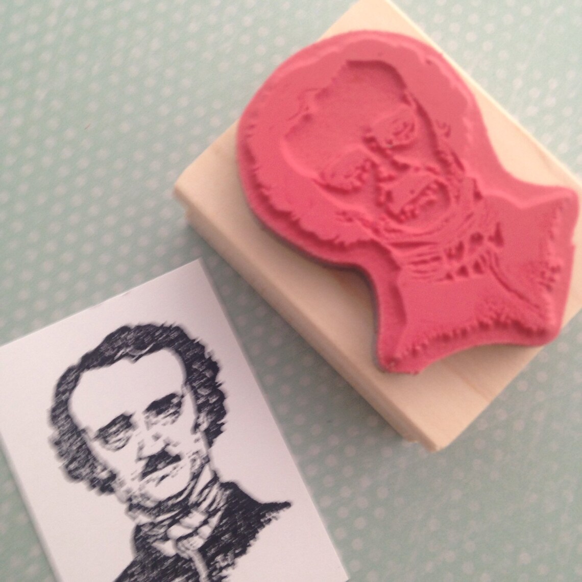 Small Edgar Allan Poe Wood Mounted Rubber Stamp 6508 - Etsy