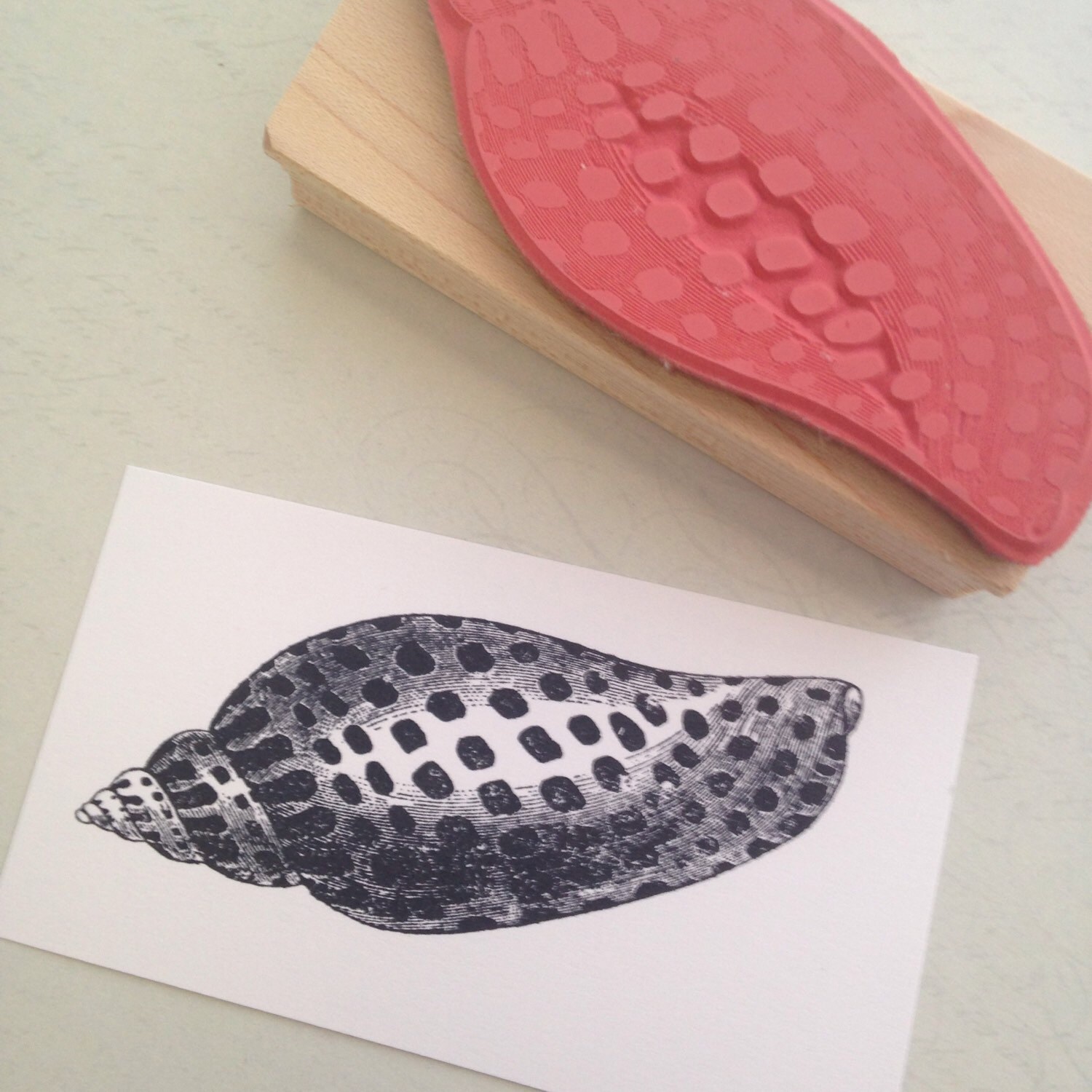 Seashell Rubber Stamp Handmade by 100 Proof Press 4612 | Etsy