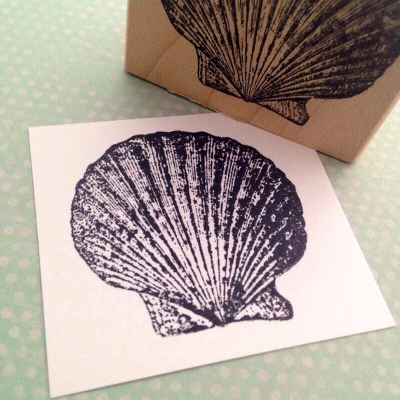 Scallop Shell Rubber Stamp 3249 Sea Shell Stamp Sea Life | Etsy