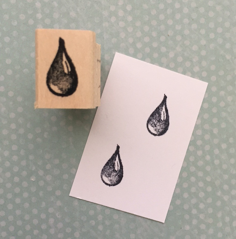 Tiny Drop Rubber Stamp 894 - Etsy
