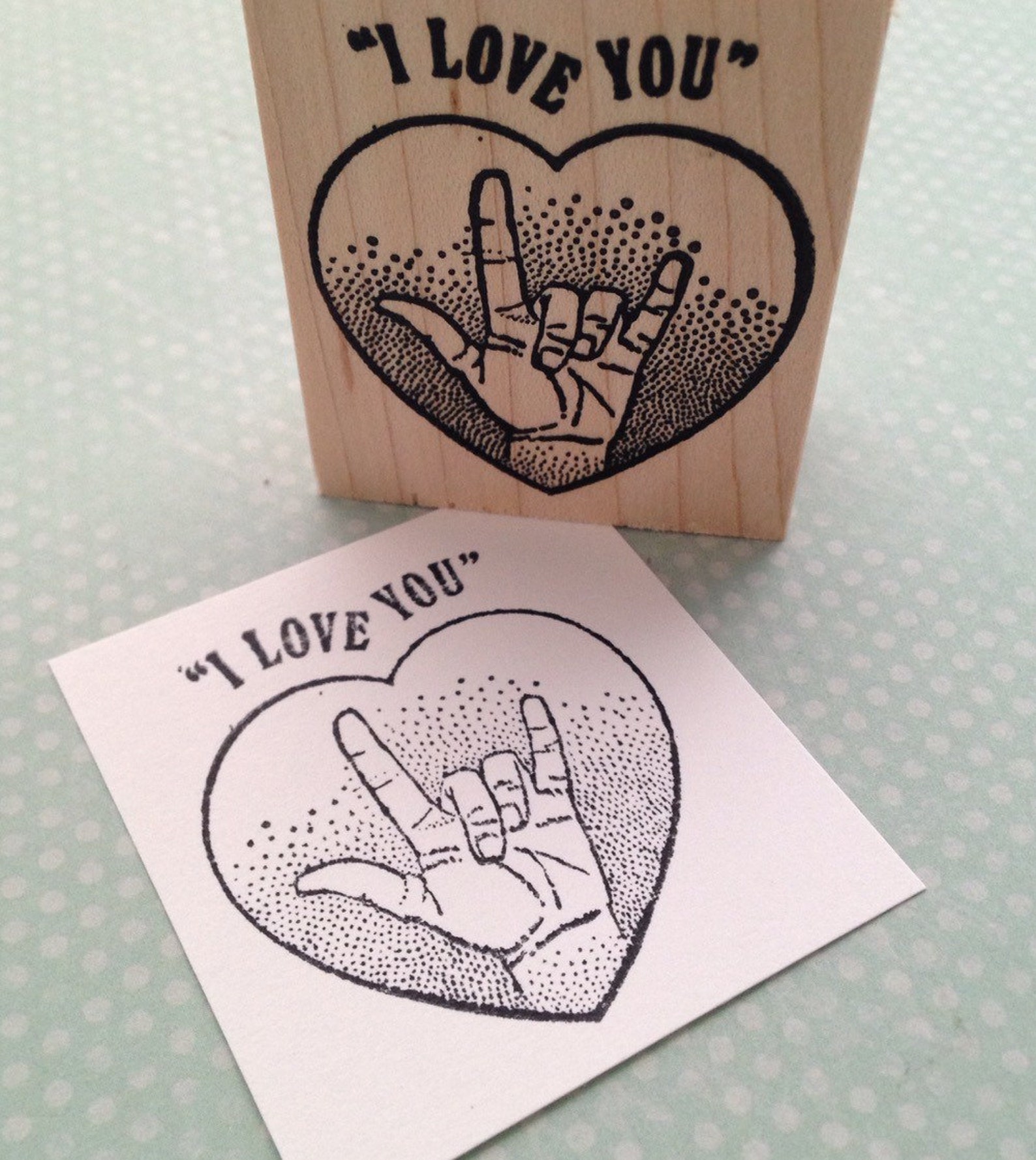 I Love You Sign Language Rubber Stamp 2674 - Etsy