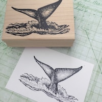 FRAMED - Postage Stamp Collage - Whale Tail (sky Blue) With Fish Stamps ...