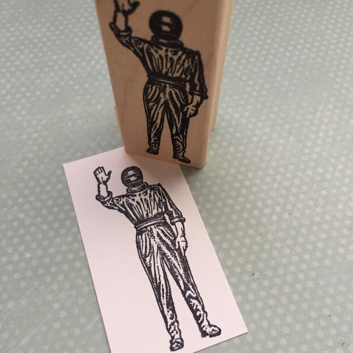 Spaceman Astronaut Rubber Stamp 4479 - Etsy