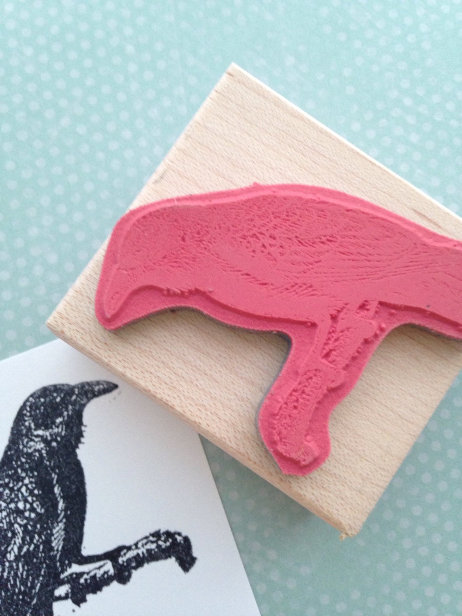 Raven on Branch Rubber Stamp 3863 - Etsy