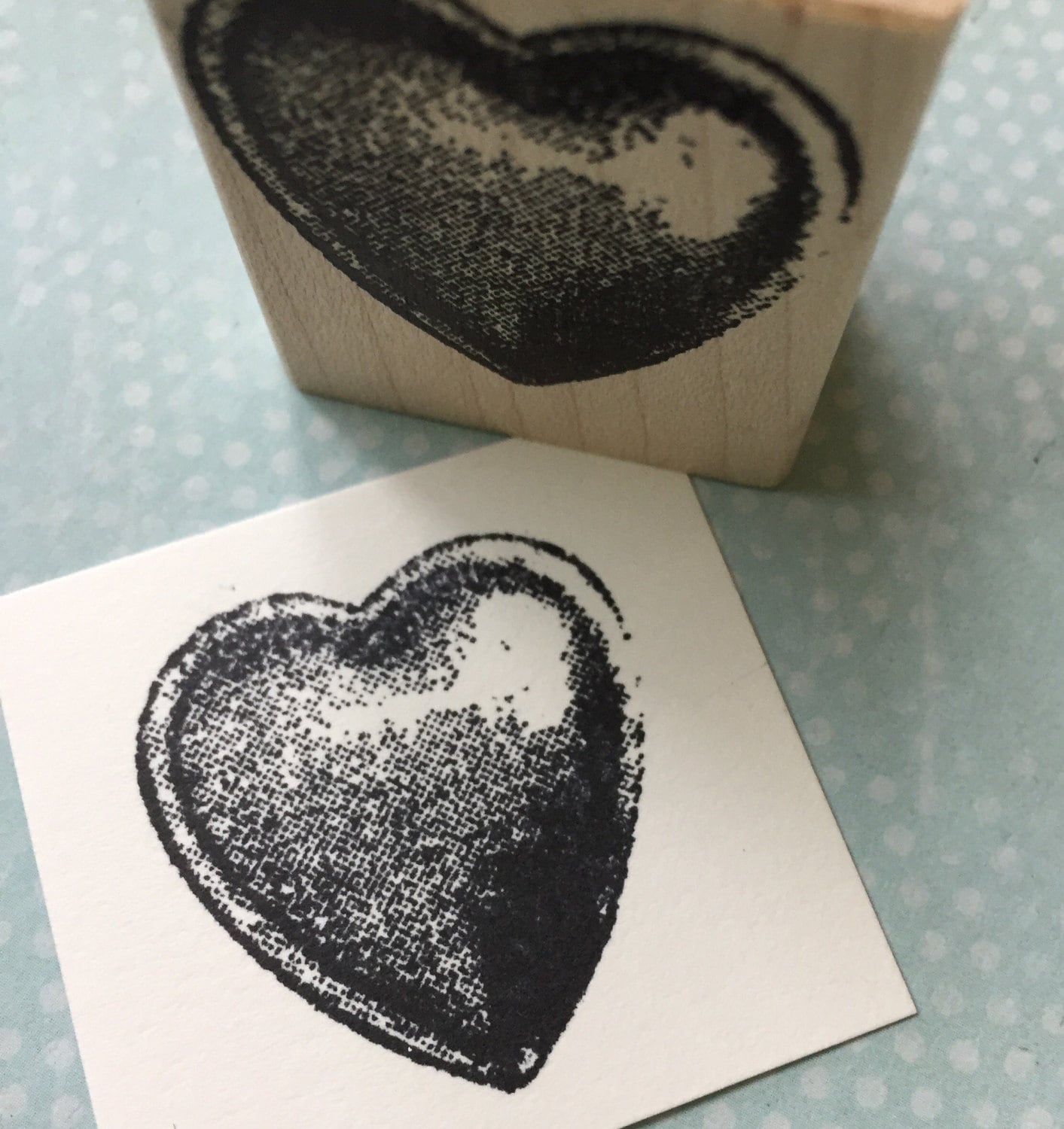 Heart Rubber Stamp | Etsy