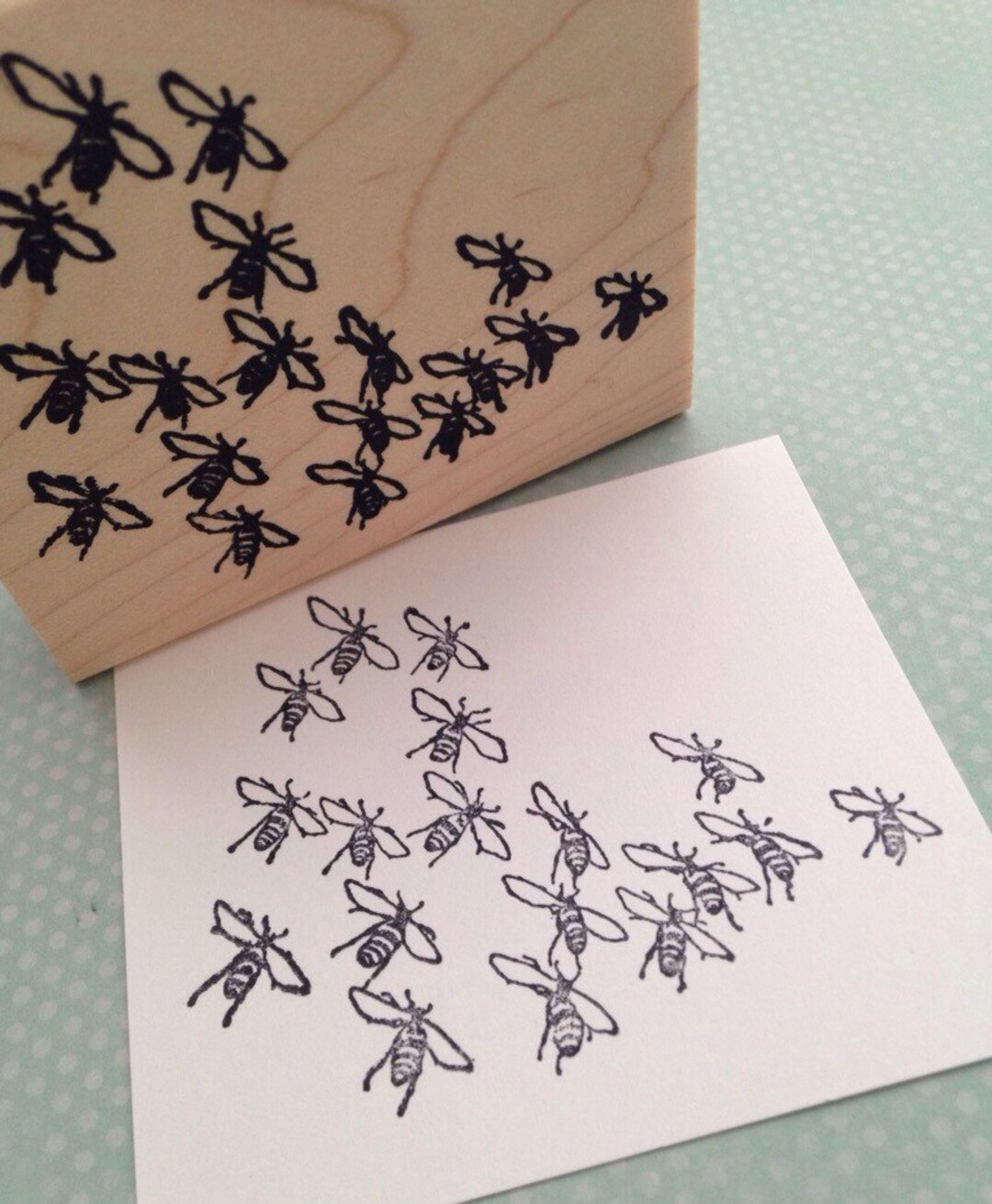 Bee Swarm Wood Mounted Rubber Stamp 5294 - Etsy