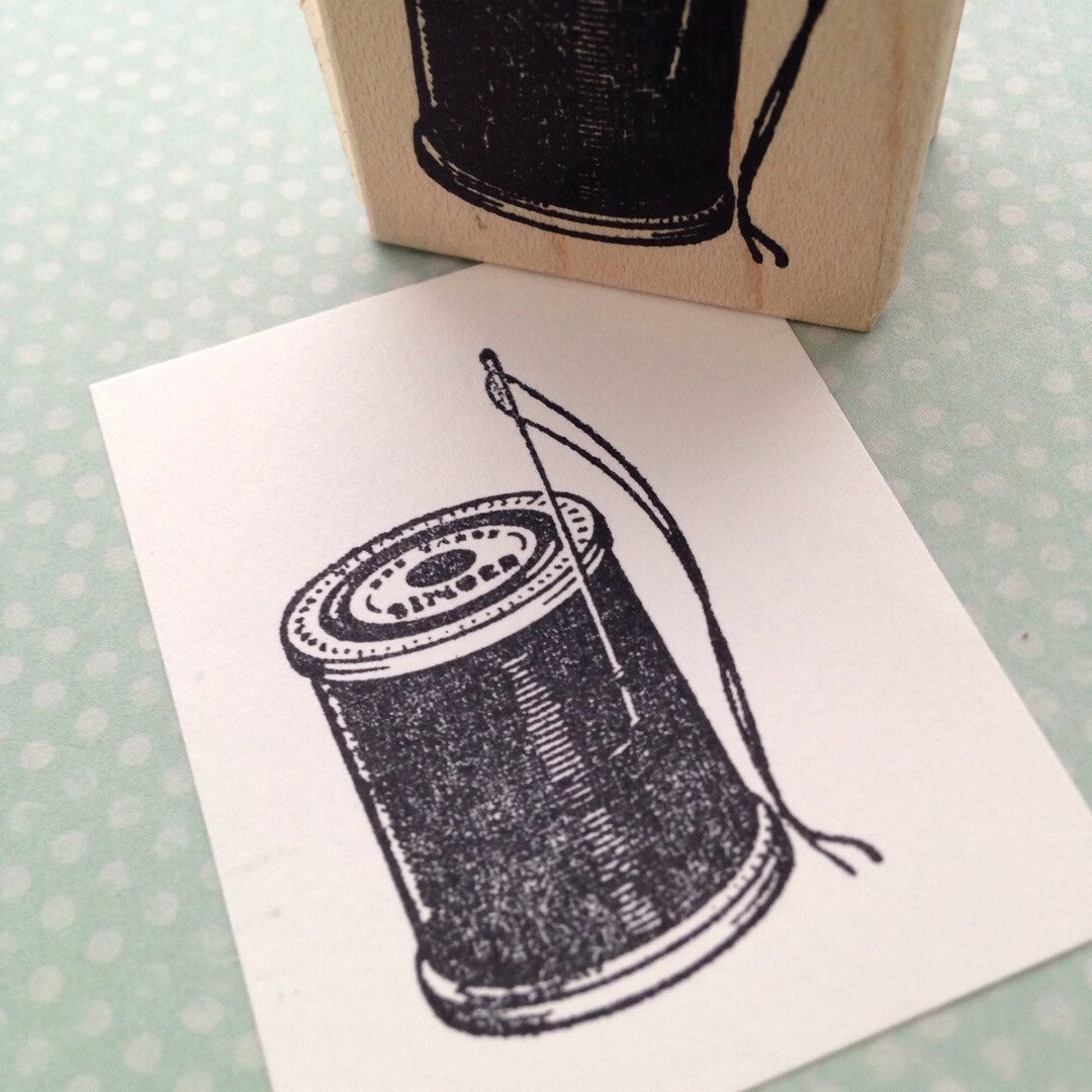 Spool of Singer Thread Wood Mounted Rubber Stamp 3699 - Etsy