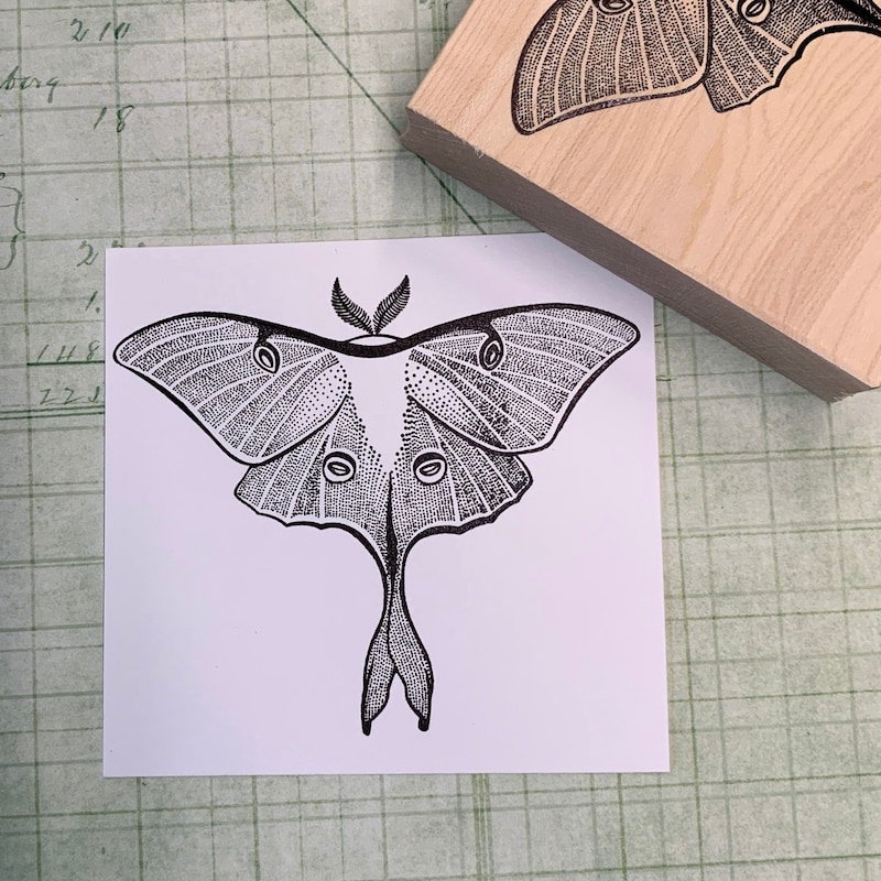 Moth Rubber Stamp - Etsy