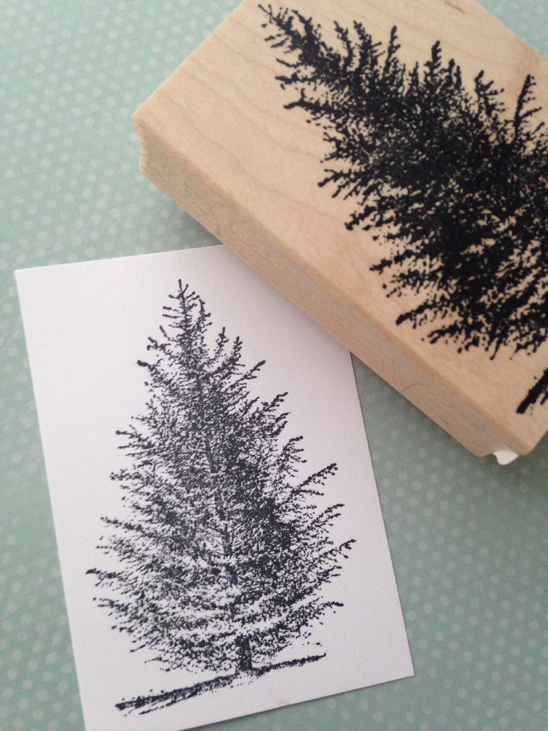 Spruce Tree Wood Mounted Rubber Stamp 3785 - Etsy