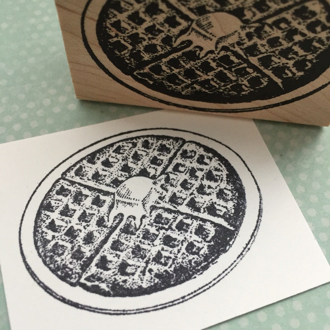 Buttered Waffle Rubber Stamp 3769 - Etsy