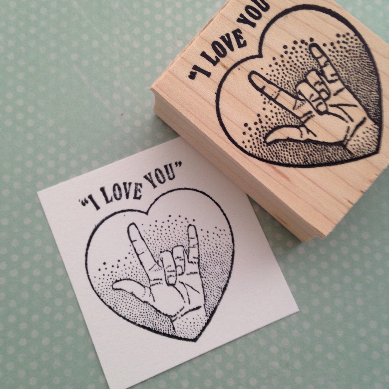 I Love You Sign Language Rubber Stamp 2674 - Etsy