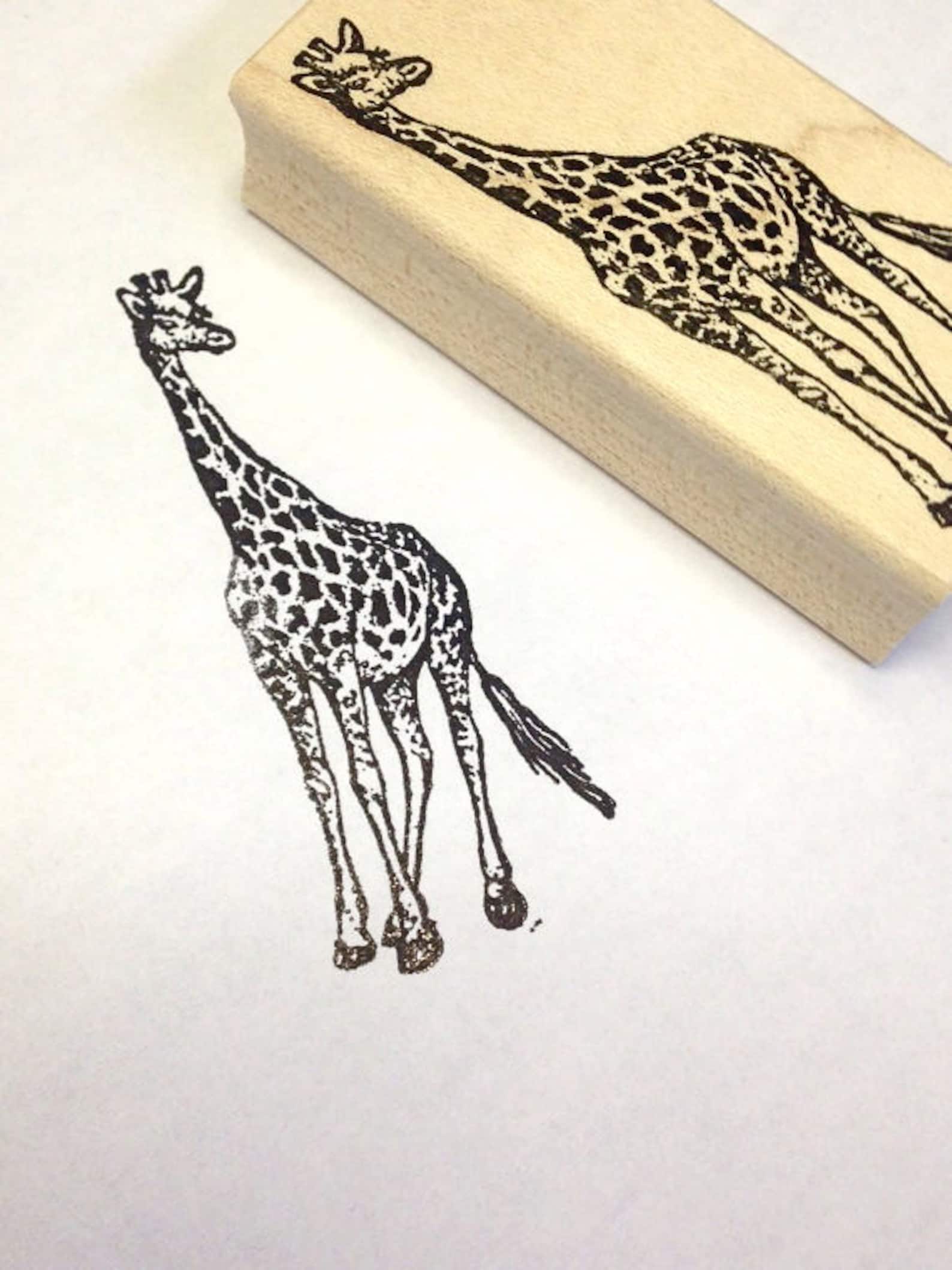 Giraffe Wood Mounted Rubber Stamp 3173 - Etsy