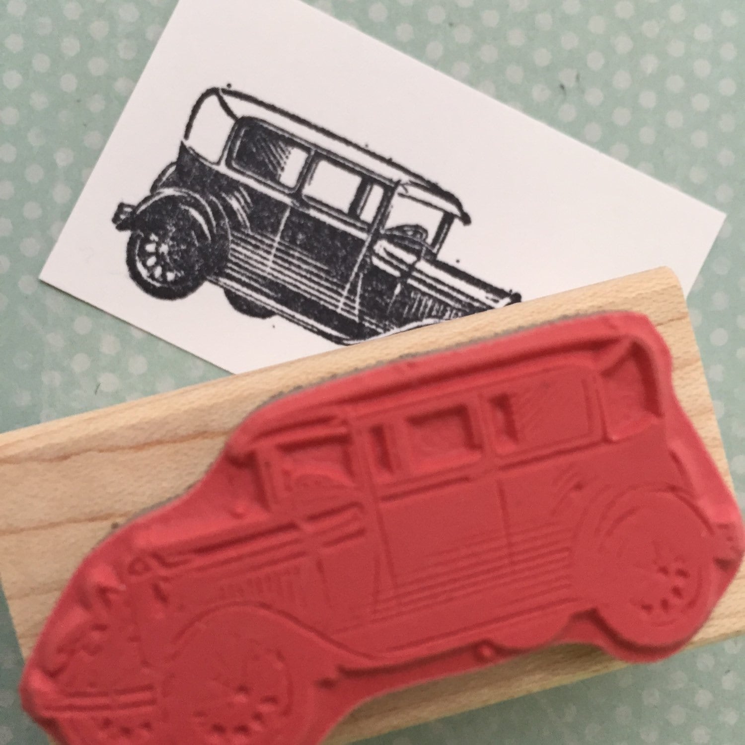 Antique Car Rubber Stamp 1661 | Etsy