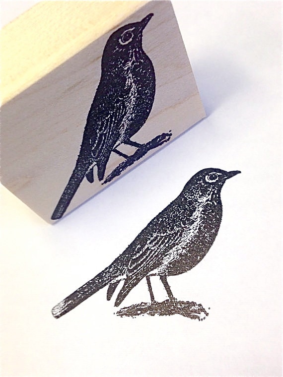 Spring Robin Rubber Stamp 3859 | Etsy